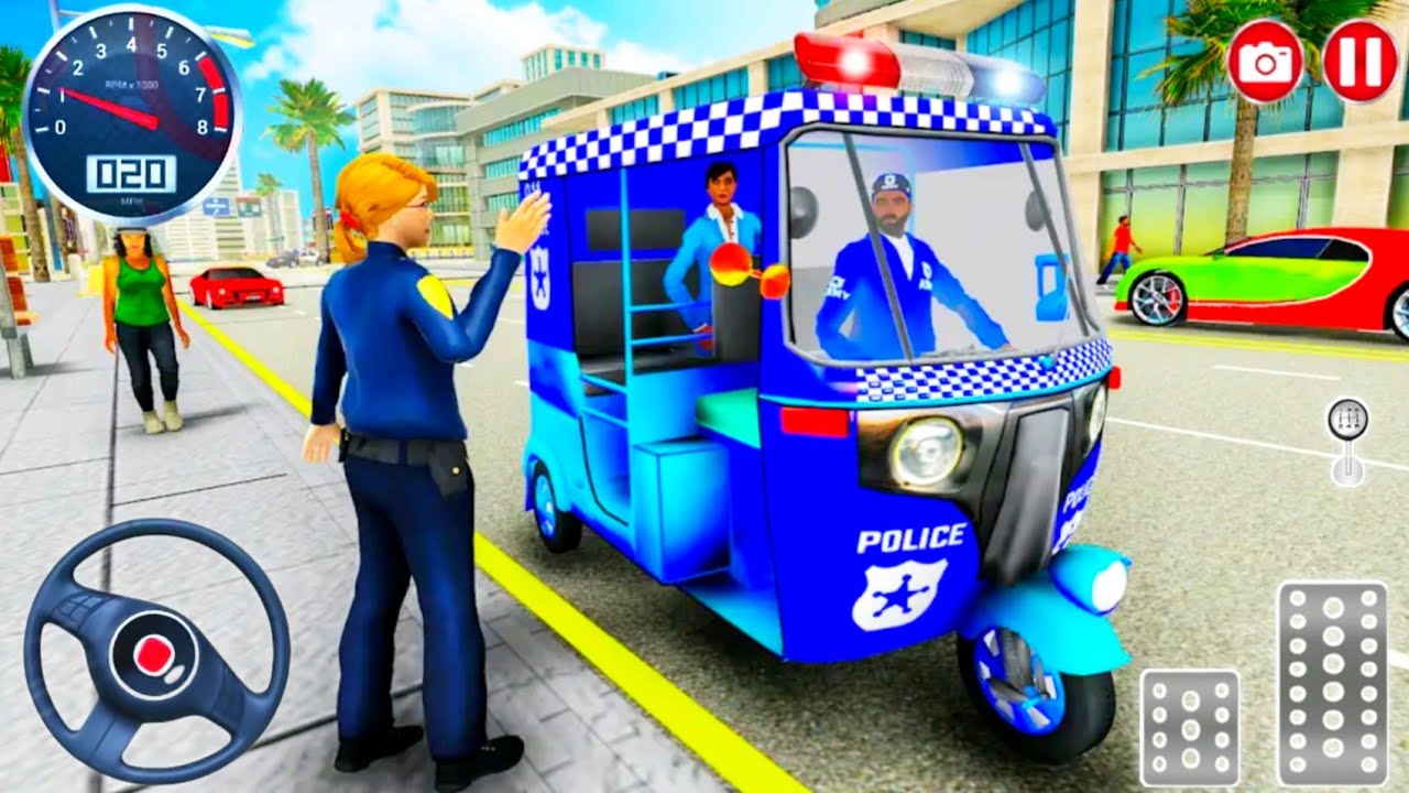 Police 🚨 Tuk Tuk Auto Rickshaw Driving Simulator : Police Autorickshaw ...