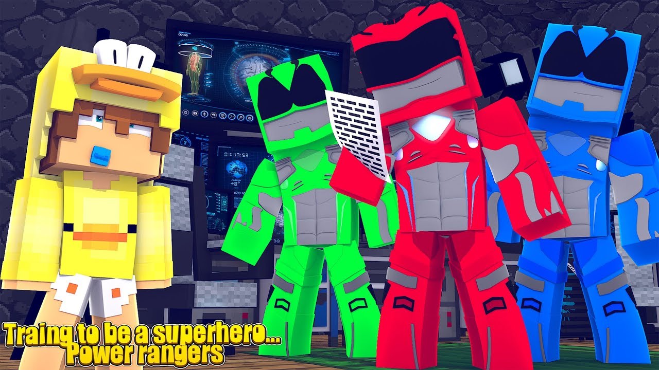 Minecraft TRAINING TO BE A SUPERHERO - BECOMING THE POWER RANGERS ...
