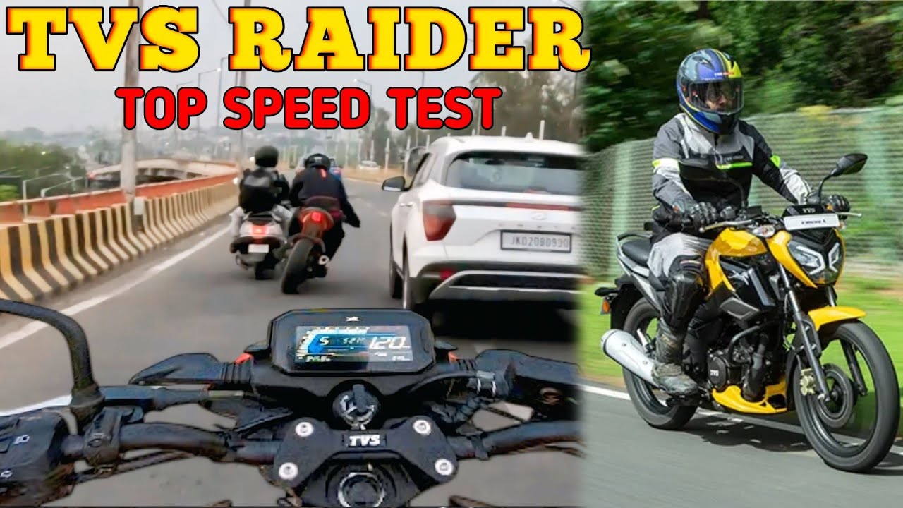 Top Speed Test 😱 Almost Accident 💔 TVS Raider Bike Top Speed Test 😯 ...