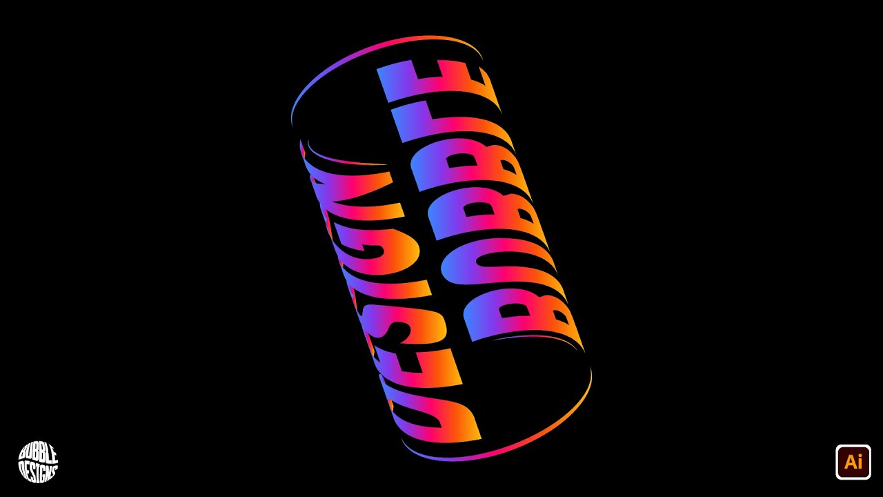 Warp Text To 3D Shapes in Adobe Illustrator - YouTube