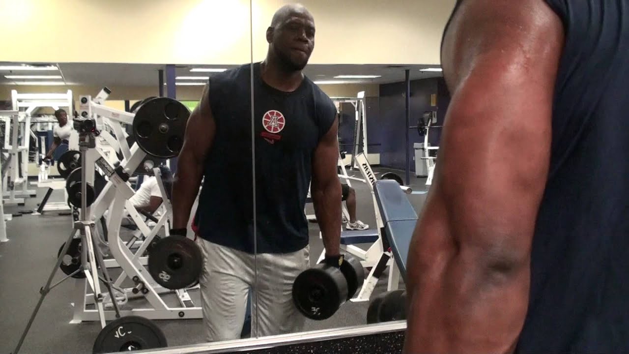 Sean Arms and Chest Workout 7-20-2013 Part 21 95 pound dumbells - YouTube