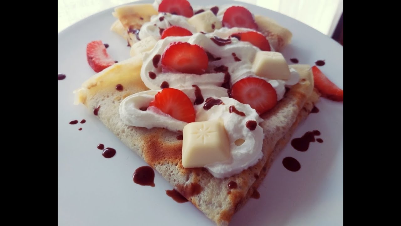 Crêpes à la chantilly chocolat fraise - YouTube