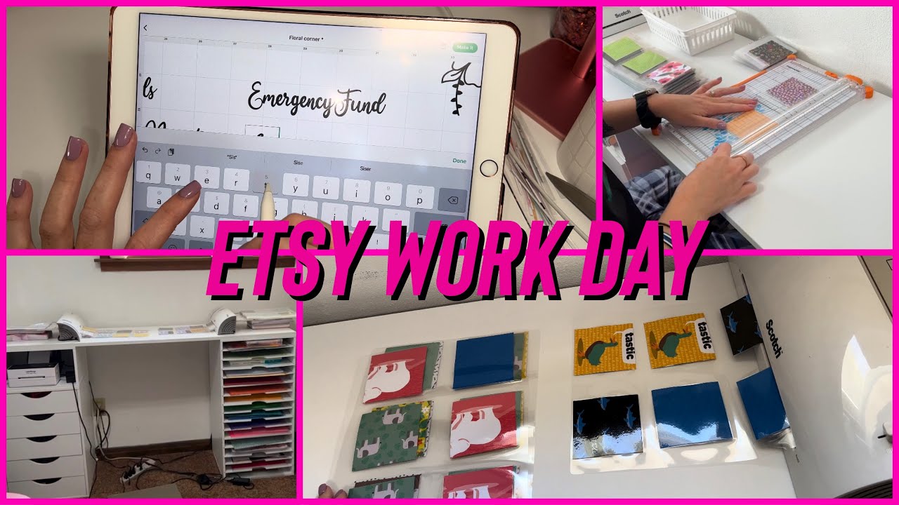 etsy work day | cutting vinyl | prepping taraboxes | - YouTube
