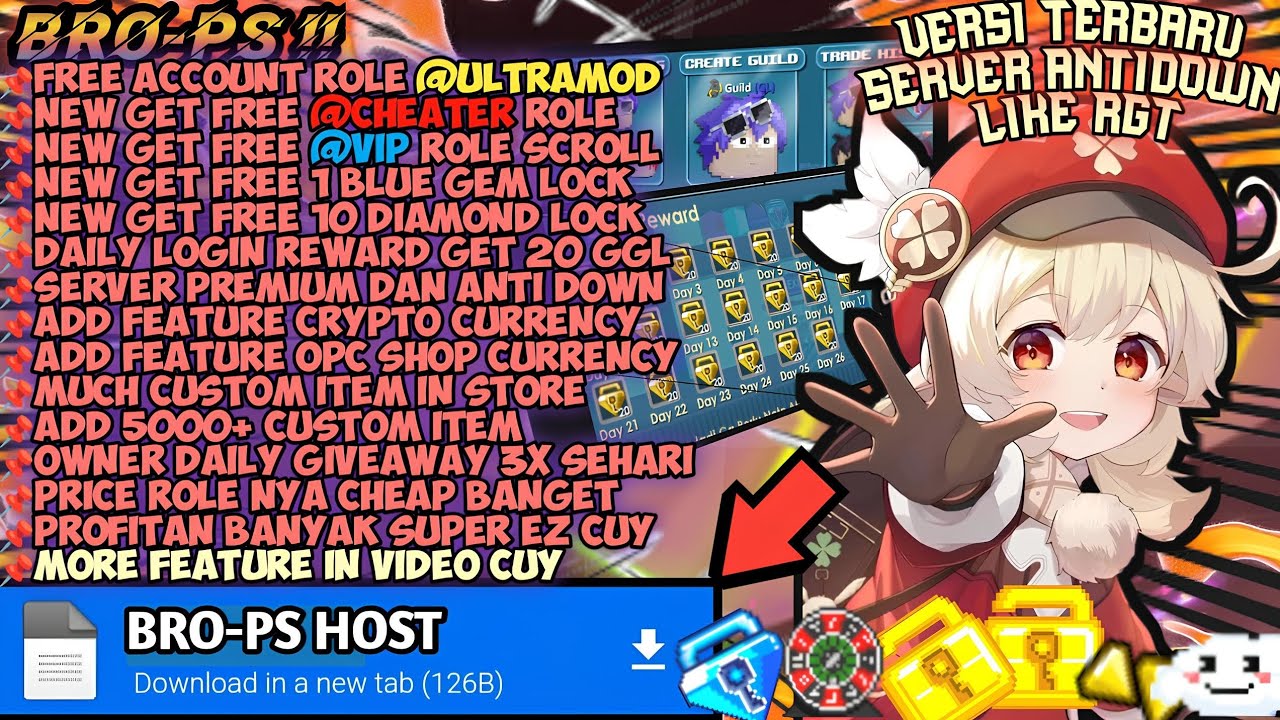 BUSET DAILY REWARD GET 20 GGL CUY 🤫 | GROWTOPIA PRIVATE SERVER TERBARU ...