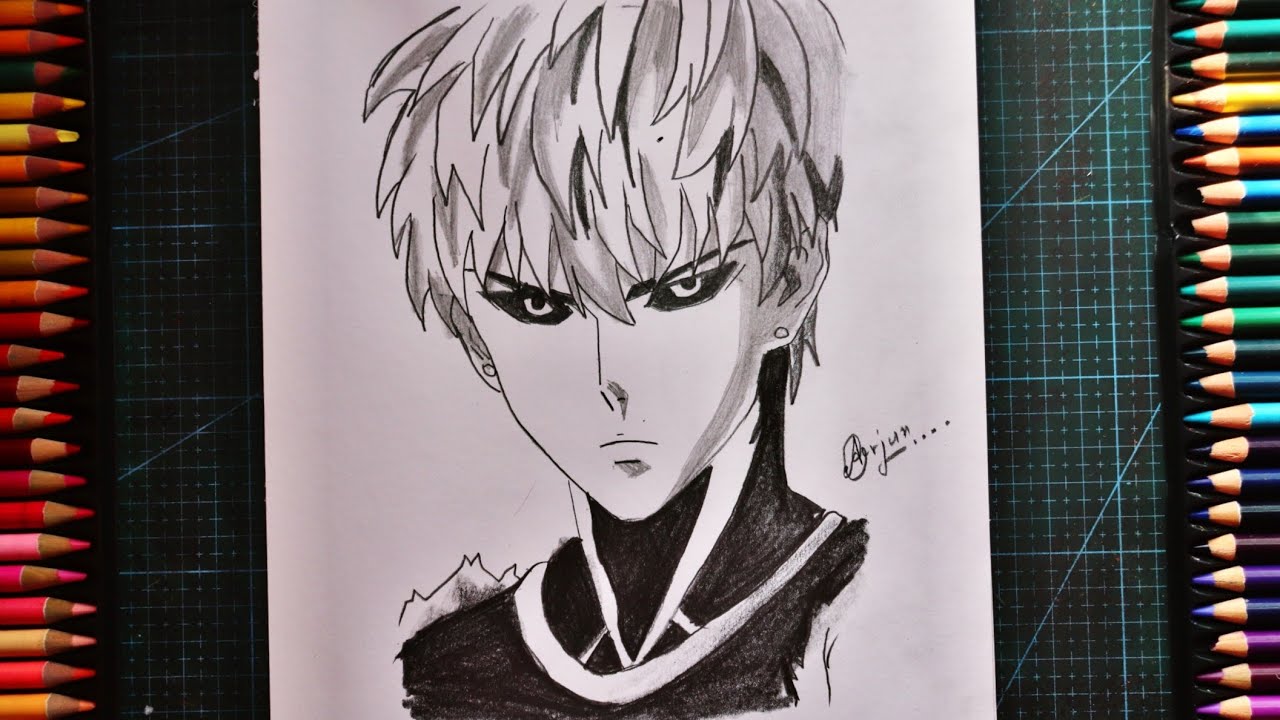 How To Draw GENOS || ONE PUNCH || Anime Drawing Step By Step - YouTube