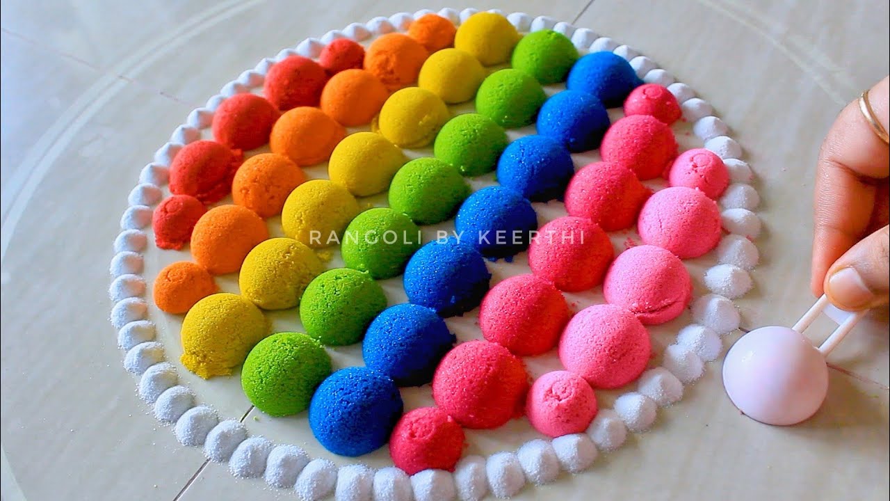 Simple Krishna janmashtami rangoli design l rangoli designs with ...