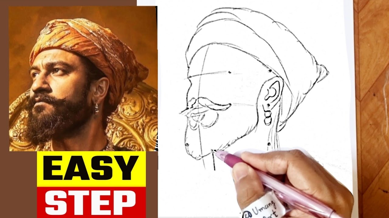 Chhava vicky kaushal Drawing | Chhatrapati Sambhaji Maharaj Drawing ...