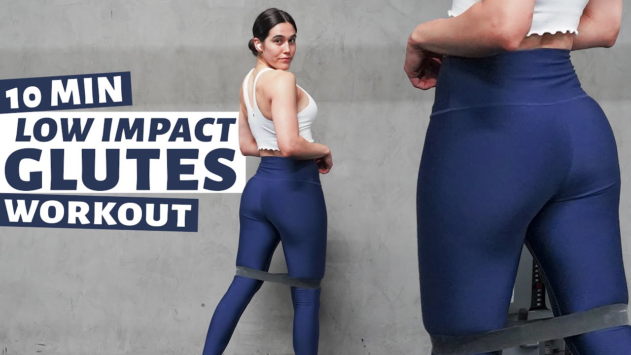 10 min Low Impact Glute Workout // Resistance bands workout for glutes ...