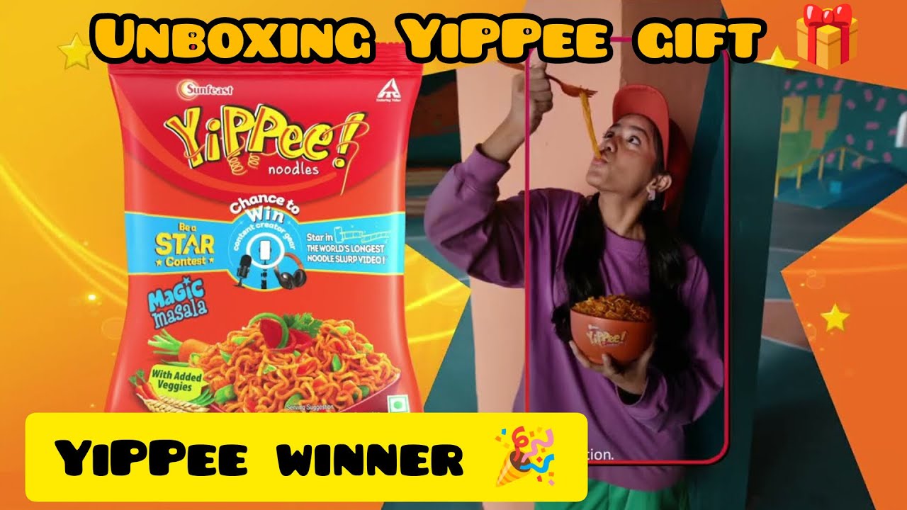 Yippee noodles winner unboxing gifts 🎁 #yippee #vlog. my first vlog😊🙏🏻 ...