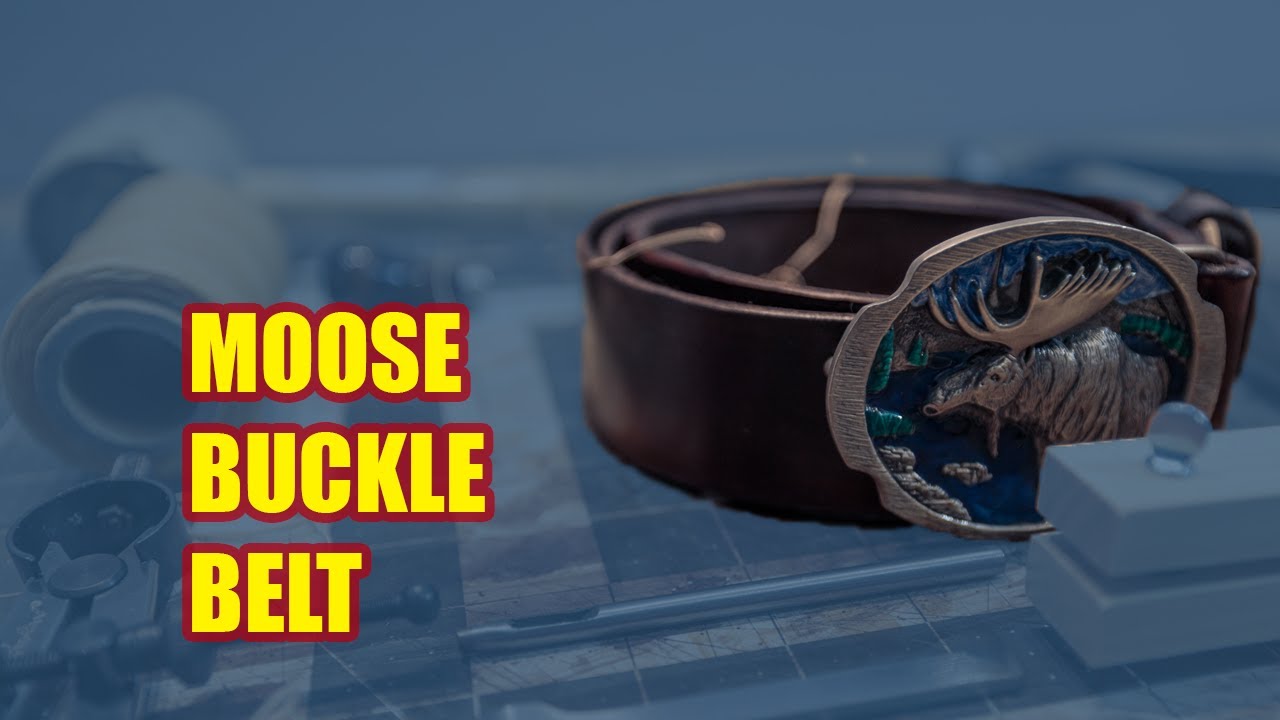 [Leathercraft] Making a moose buckle veg tan leather belt - YouTube