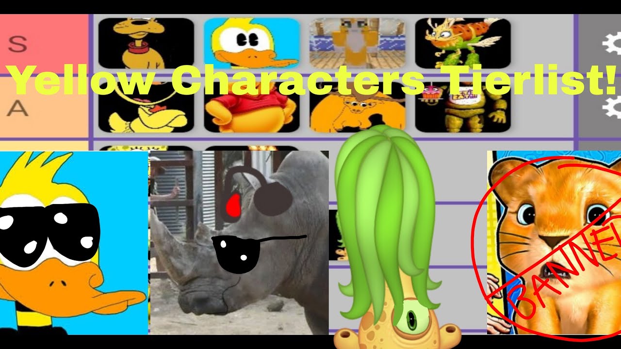 Rainbow Characters Tierlist: Part 3 Yellow Characters Tierlist (Ft ...