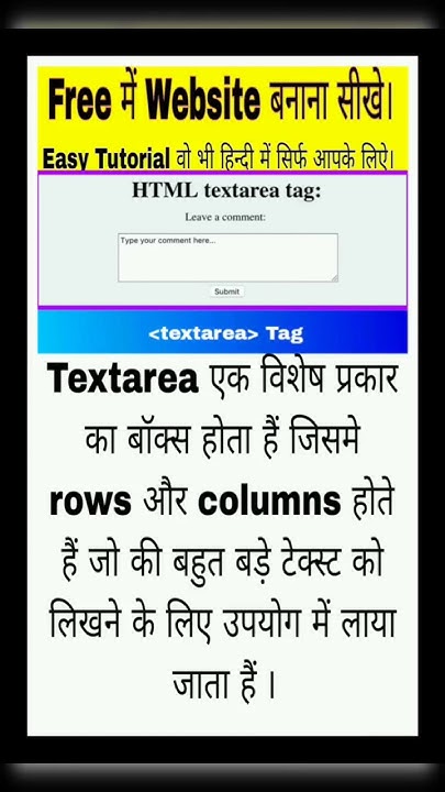 textarea tag in html | html textarea tag | #html #coding - YouTube