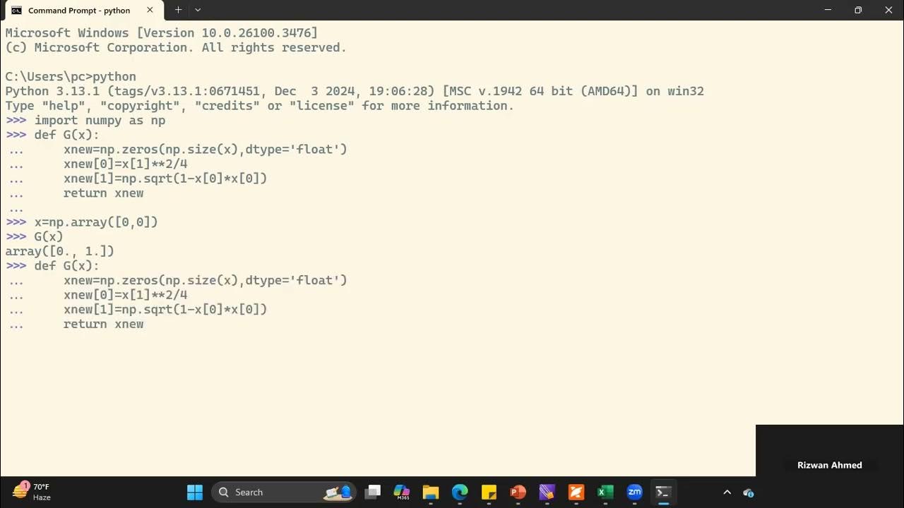 Fixed-point iteration for two nonlinear equation-python demo - YouTube