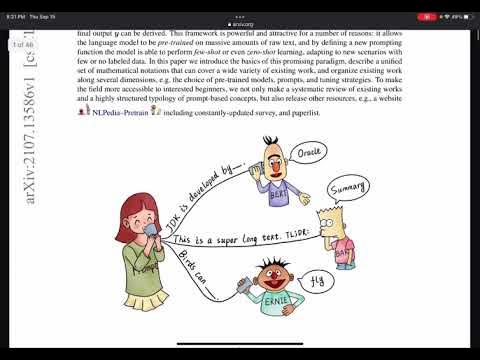 Pre-train, Prompt, and Predict: A Systematic Survey of Prompting Methods in NLP - YouTube