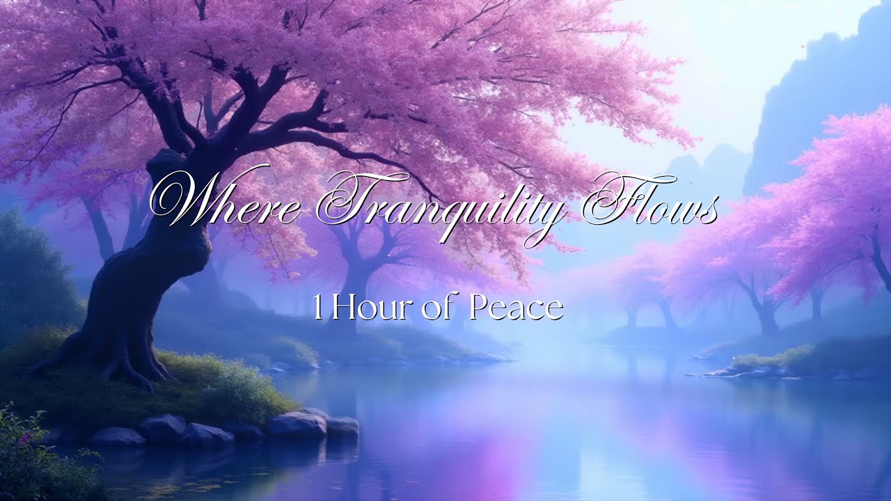 963 Hz Healing | Sakura River Relaxation | Spiritual Awakening 🌸💜 - YouTube