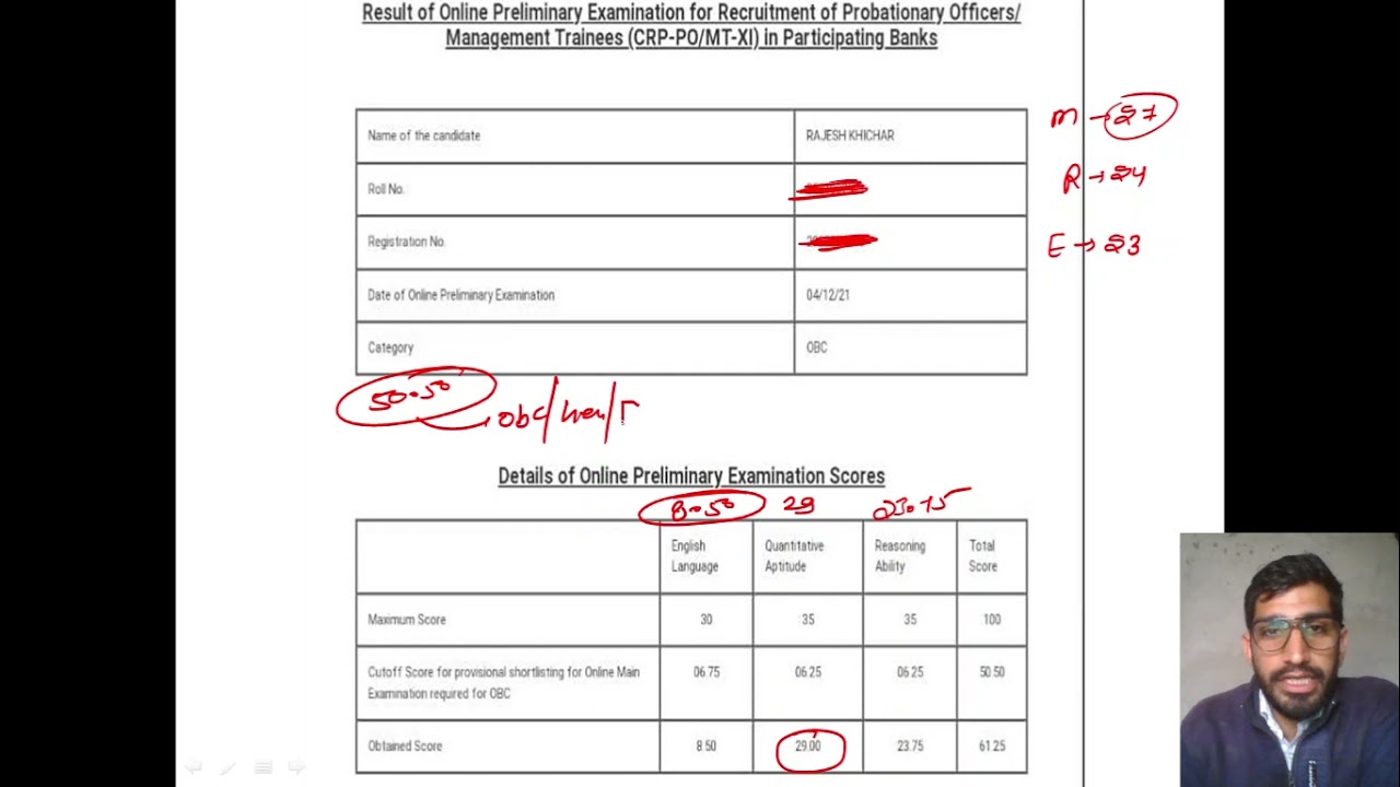 IBPS po result scorecard I Rajesh Khichar - YouTube