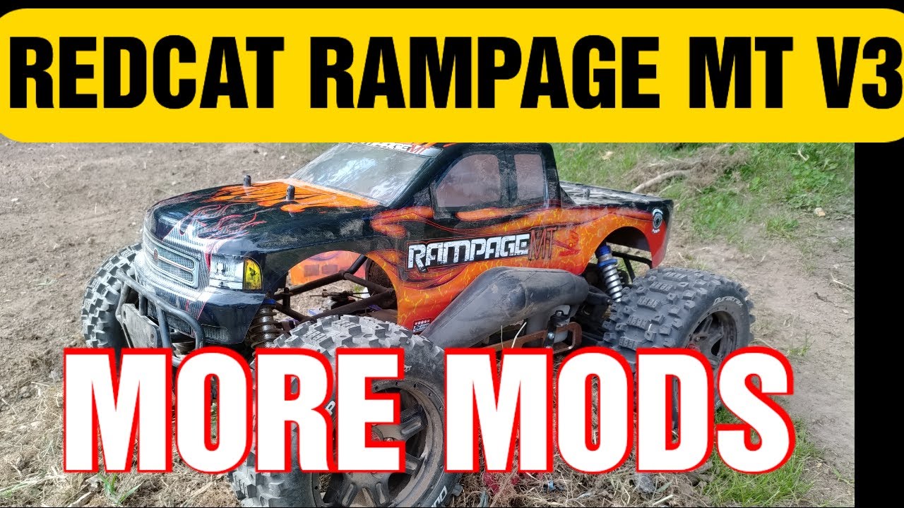 LARGE RC MONSTER TRUCK REDACAT RAMPAGE MT V3 UPGRADES - YouTube
