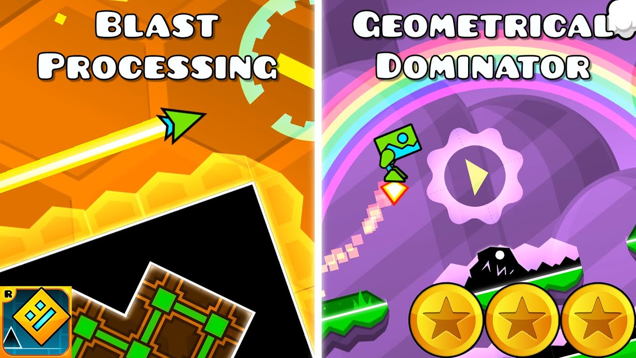 [Harder] "Blast Processing" & "Geometrical Dominator" by Robtop Geometry Dash #8 - YouTube