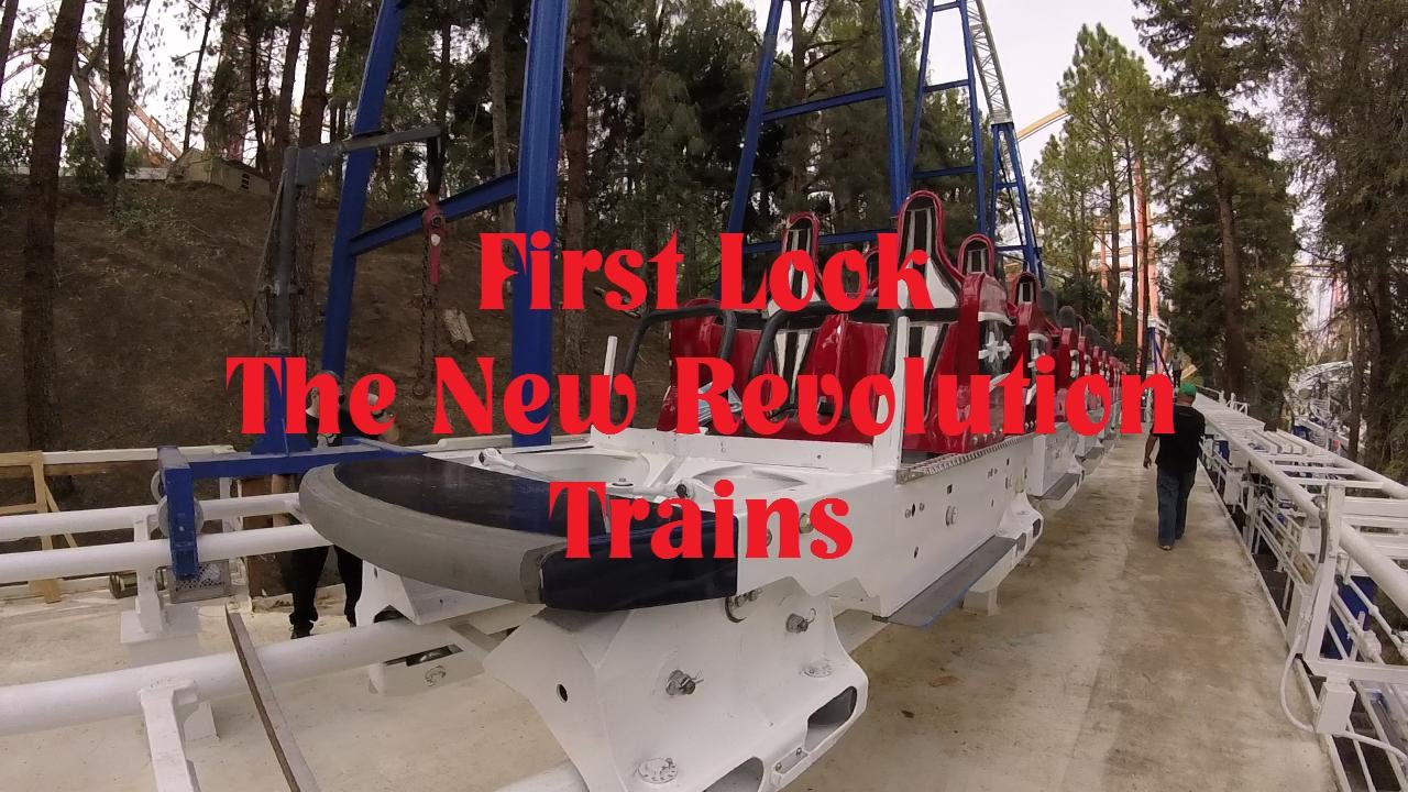 The New Revolution Trains revealed at Six Flags Magic Mountain - YouTube