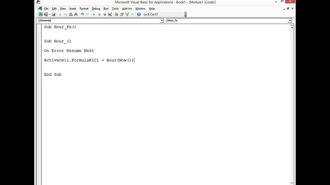 Excel VBA Hour Date Formula Insert The Current Hour Of The Day YouTube excel-vba-hour-date-formula-insert-the-current-hour-of-the-day-youtube