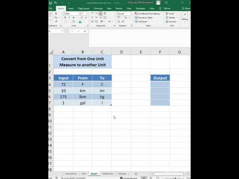 How To Convert One Unit Measure To Another In MS Excel | Fahrenheit To ...