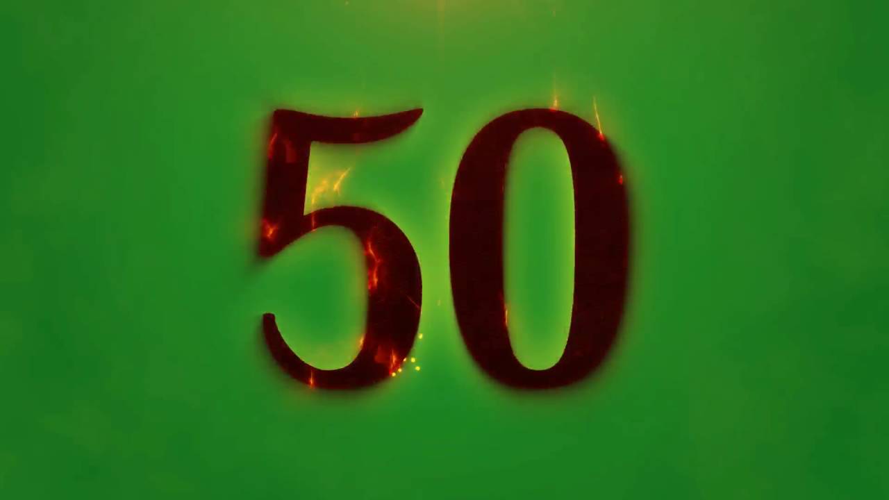 Number 50 on Fire Green Screen - YouTube