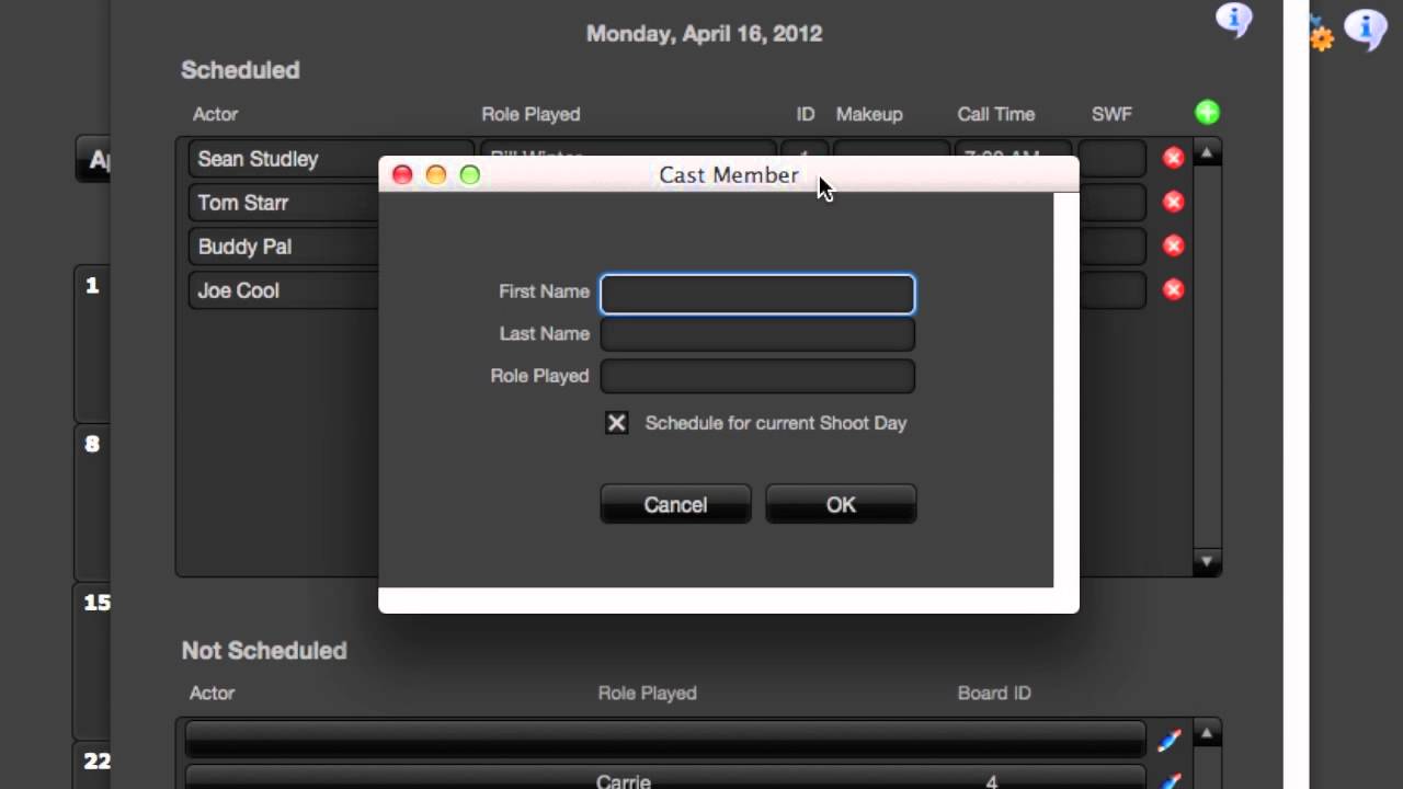 Koala Call Sheets - Lesson 5 - Cast - YouTube