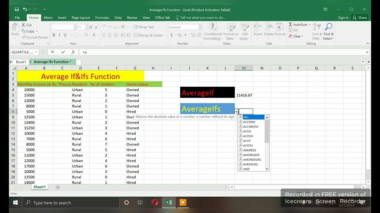 Averageif And Averageifs function in MS Excel - YouTube