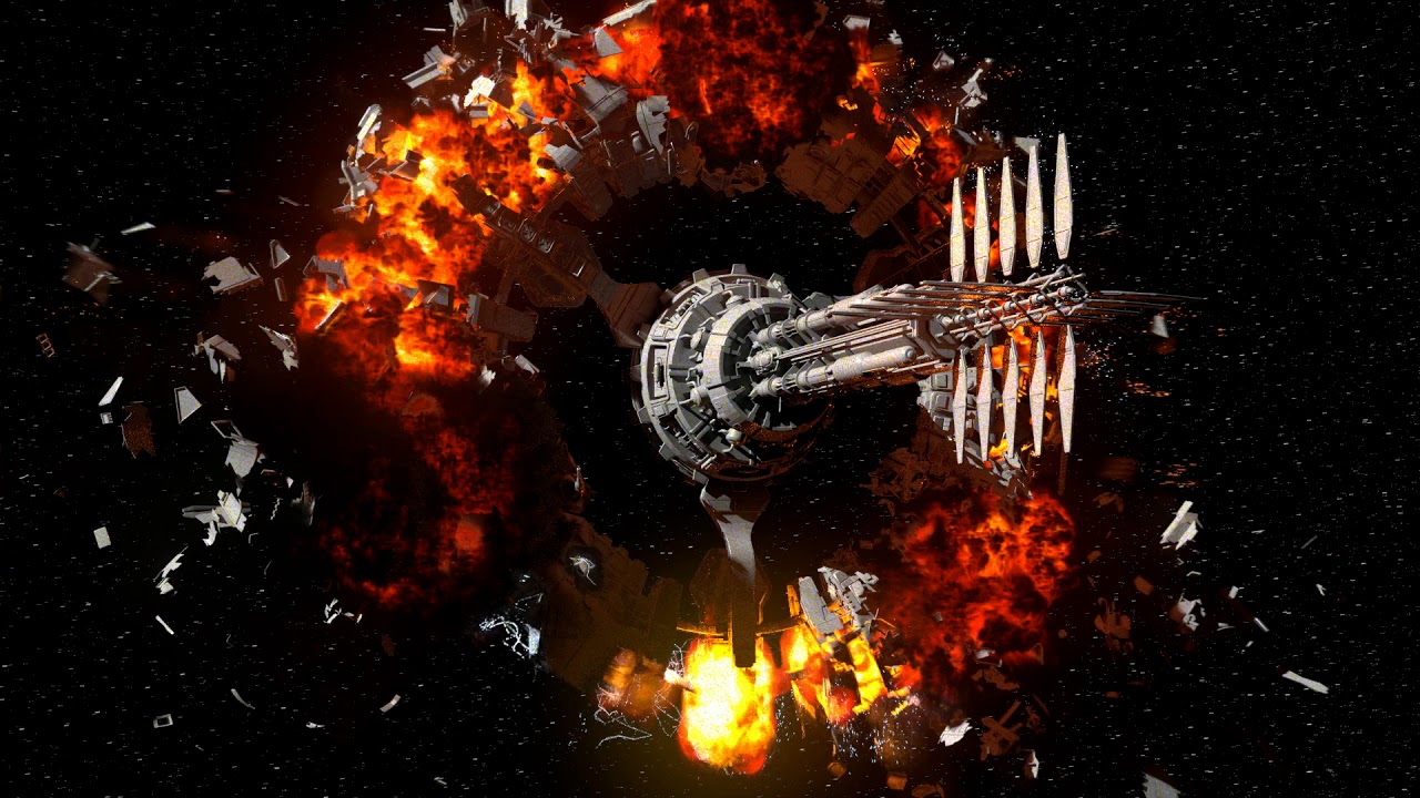 Space Station Exploding