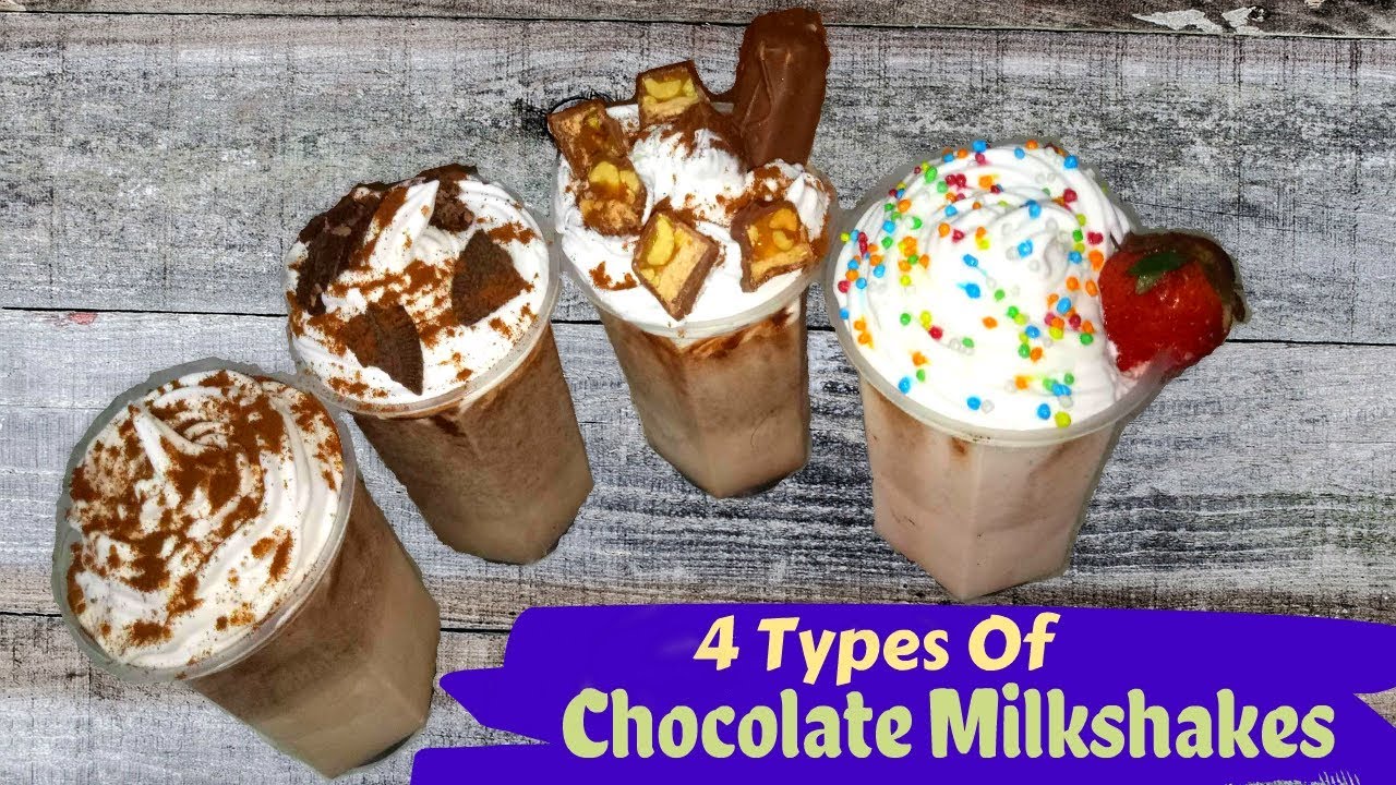 झटपट बनाए 4 तरह के चॉकलेट मिल्कशेक | different types of chocolate ...
