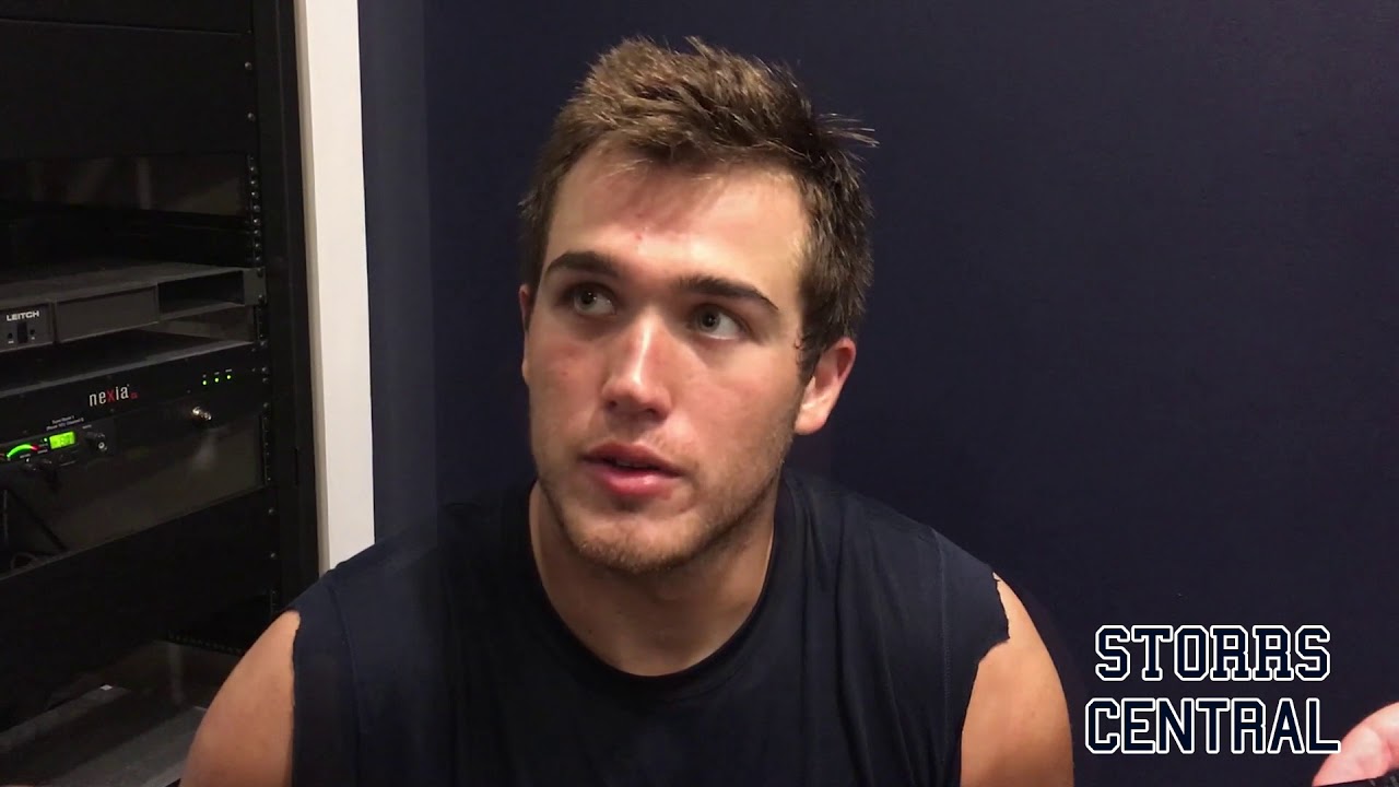 UConn TE Alec Bloom: Holy Cross Pregame - 8-27-17 - YouTube