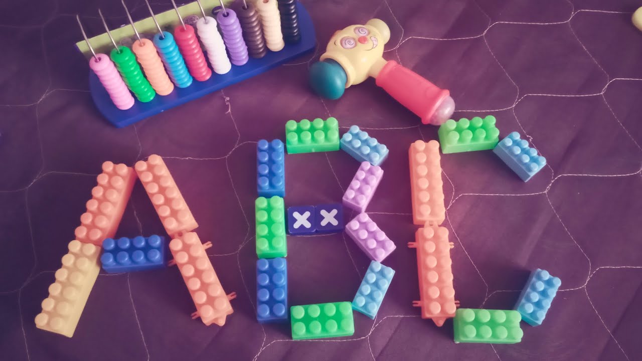 Learn 1234 Colour with stacking ring blocks | abcd alphabets phonic ...