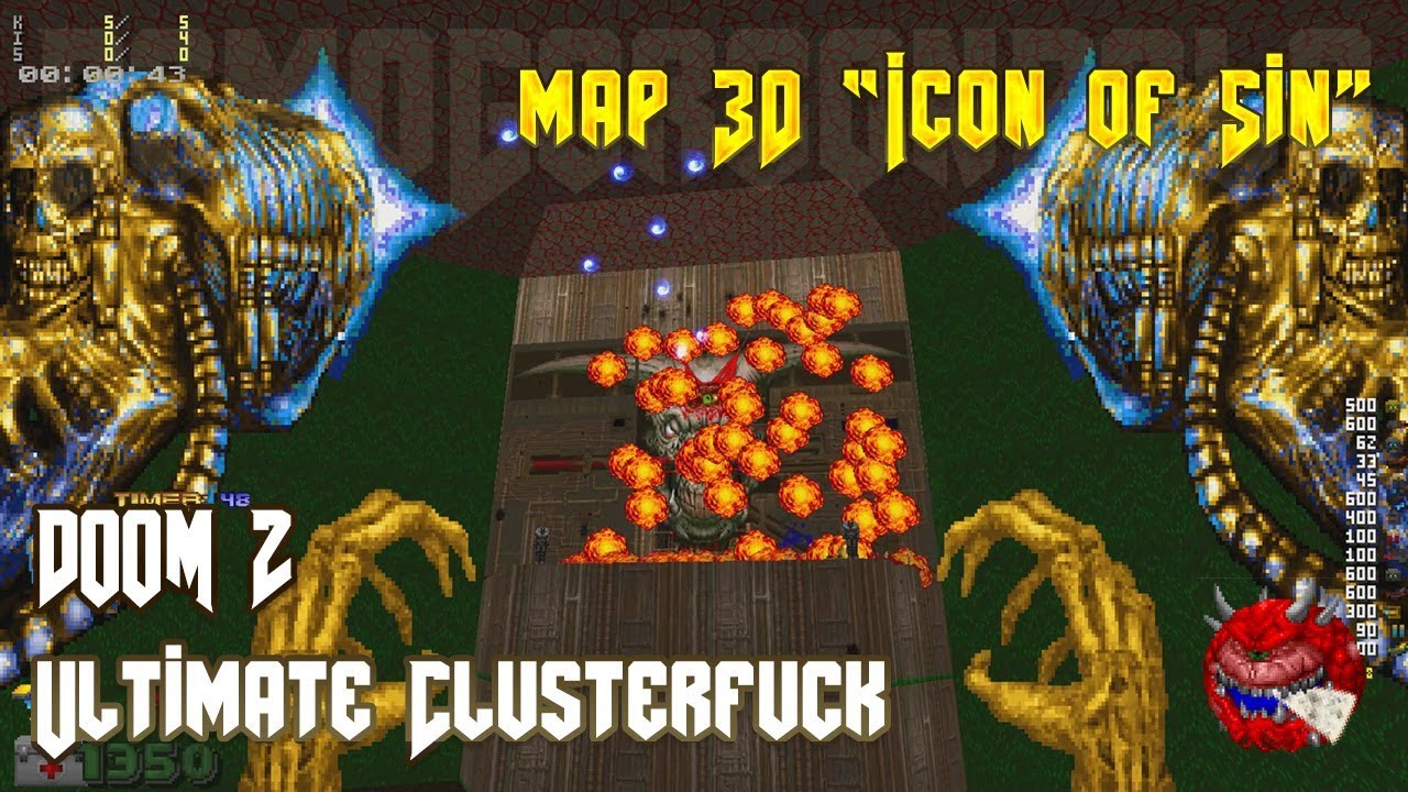 Doom 2 map30 Icon of Sin - Ultimate Clusterfuck (Revenant run) - YouTube