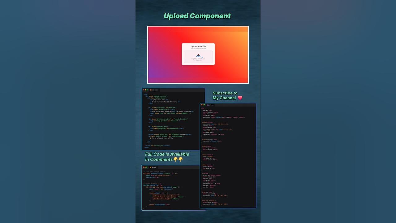 Build a STUNNING Upload Feature with HTML & CSS | Modern Web Component Tutorial #coding - YouTube