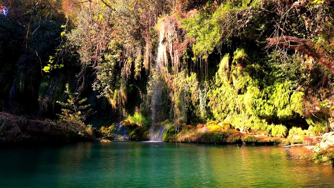 Calming Waterfall and River. (10 hours). White Noise. - YouTube