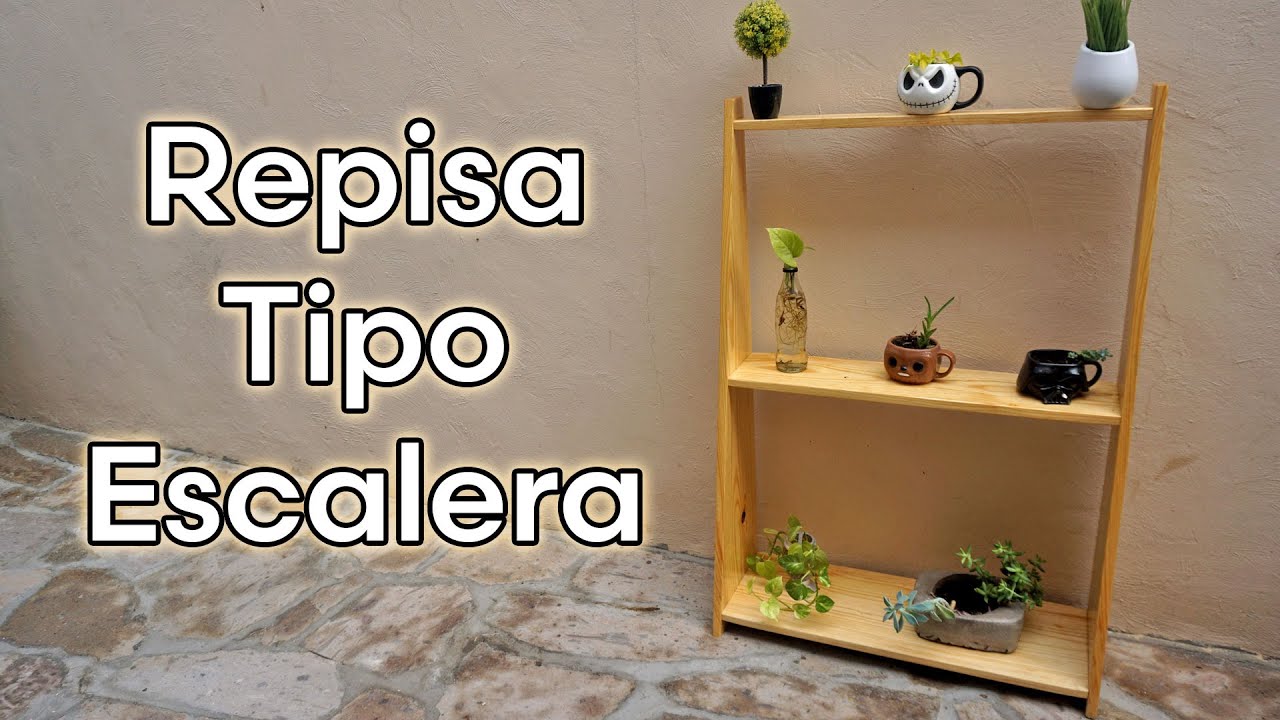 Como Hacer unas REPISAS TIPO ESCALERA CON UNA SOLA MADERA - YouTube