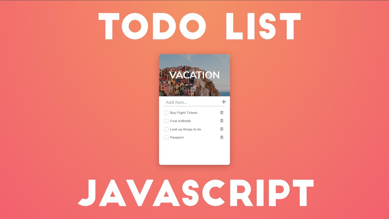 Todo List Using Html And Css Js 2020 Youtube