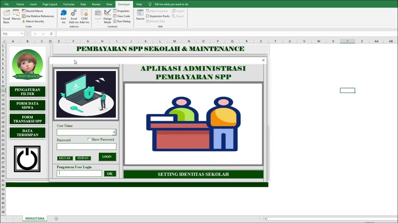 Aplikasi SPP Sekolah VBA EXCEL | Administrasi Input Data Pembayaran SPP Siswa Dan Maintenance ...