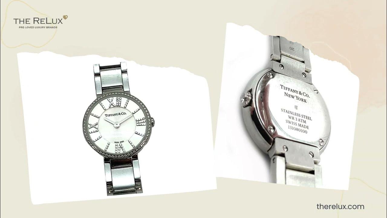 Tiffany & Co. Atlas Stainless Steel & Diamond 24mm Ladies Watch | The Relux - YouTube