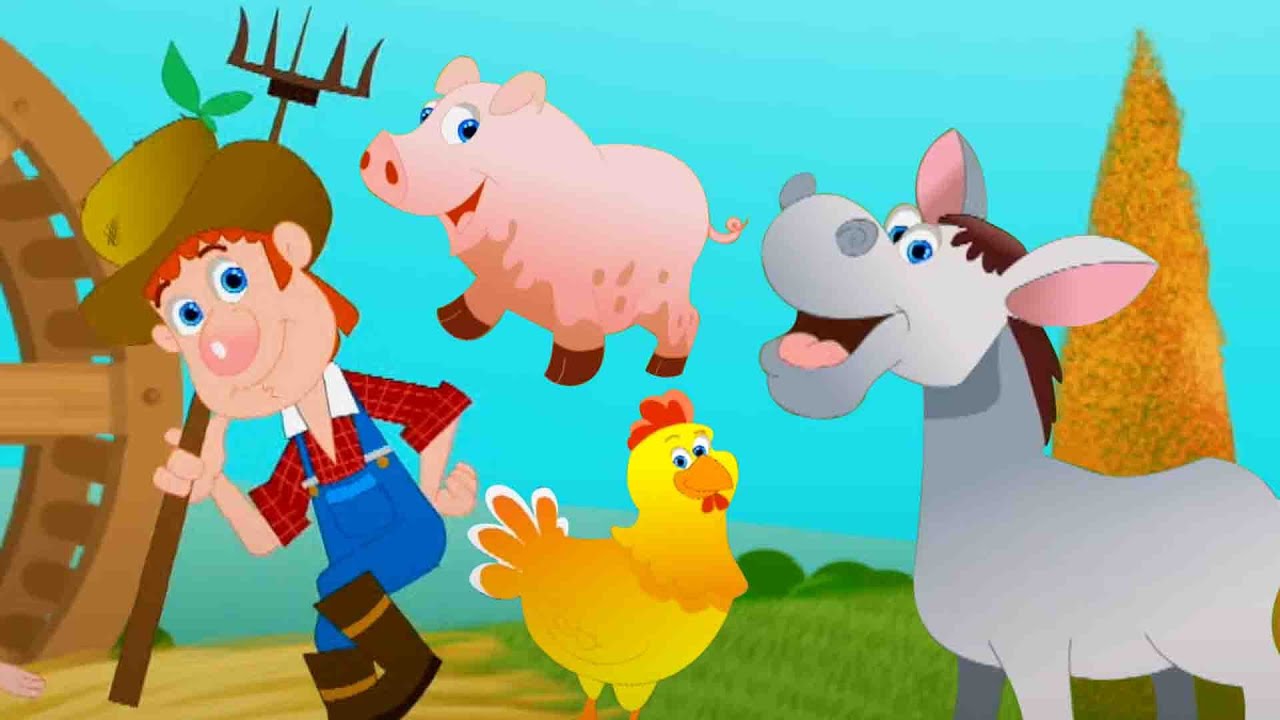 Old Macdonald Had A Farm, Nursery Rhyme and Cartoon Animals for Kids ...