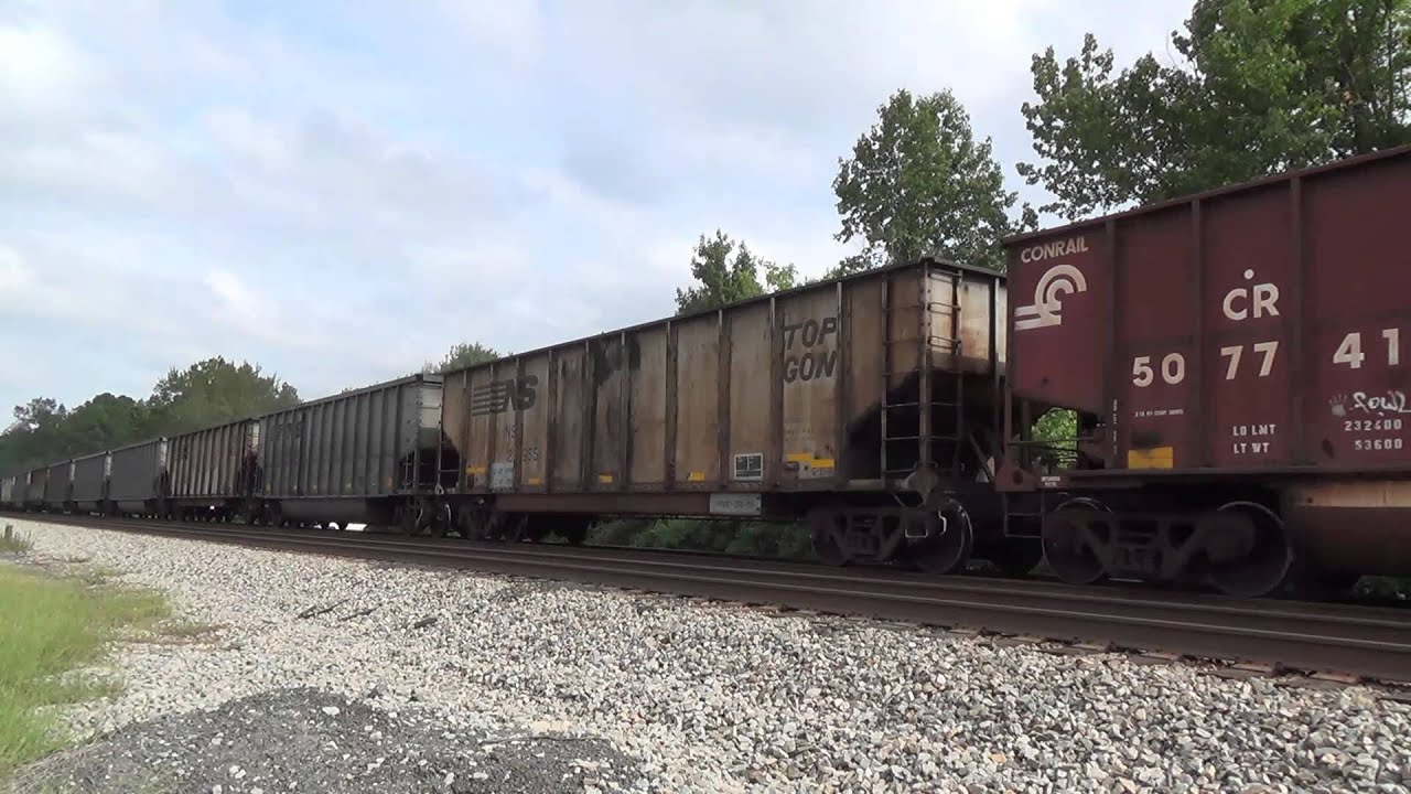 NS 6133 (EMD SD40-2) trails East bound coal train - YouTube