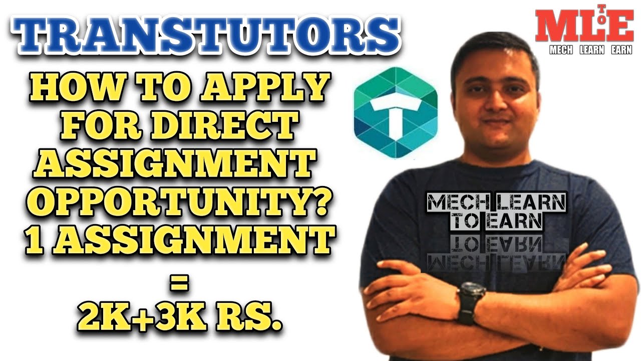 How to apply for Direct Assignment Opportunity? - Transtutor - YouTube