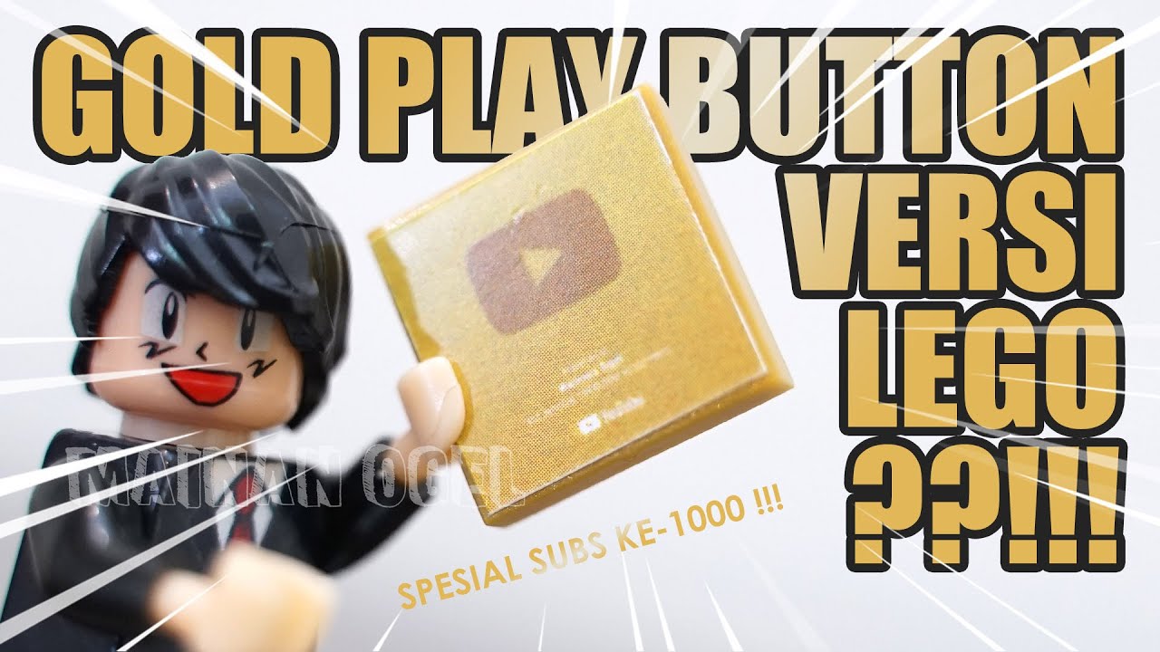 Gold Play Button Brick (Minifigure Scale) - Unofficial Lego [CUSTOM ...