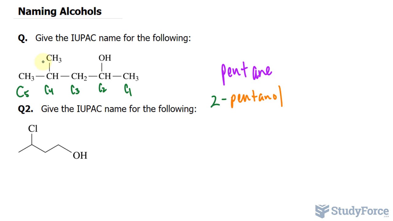 Naming Alcohols - YouTube
