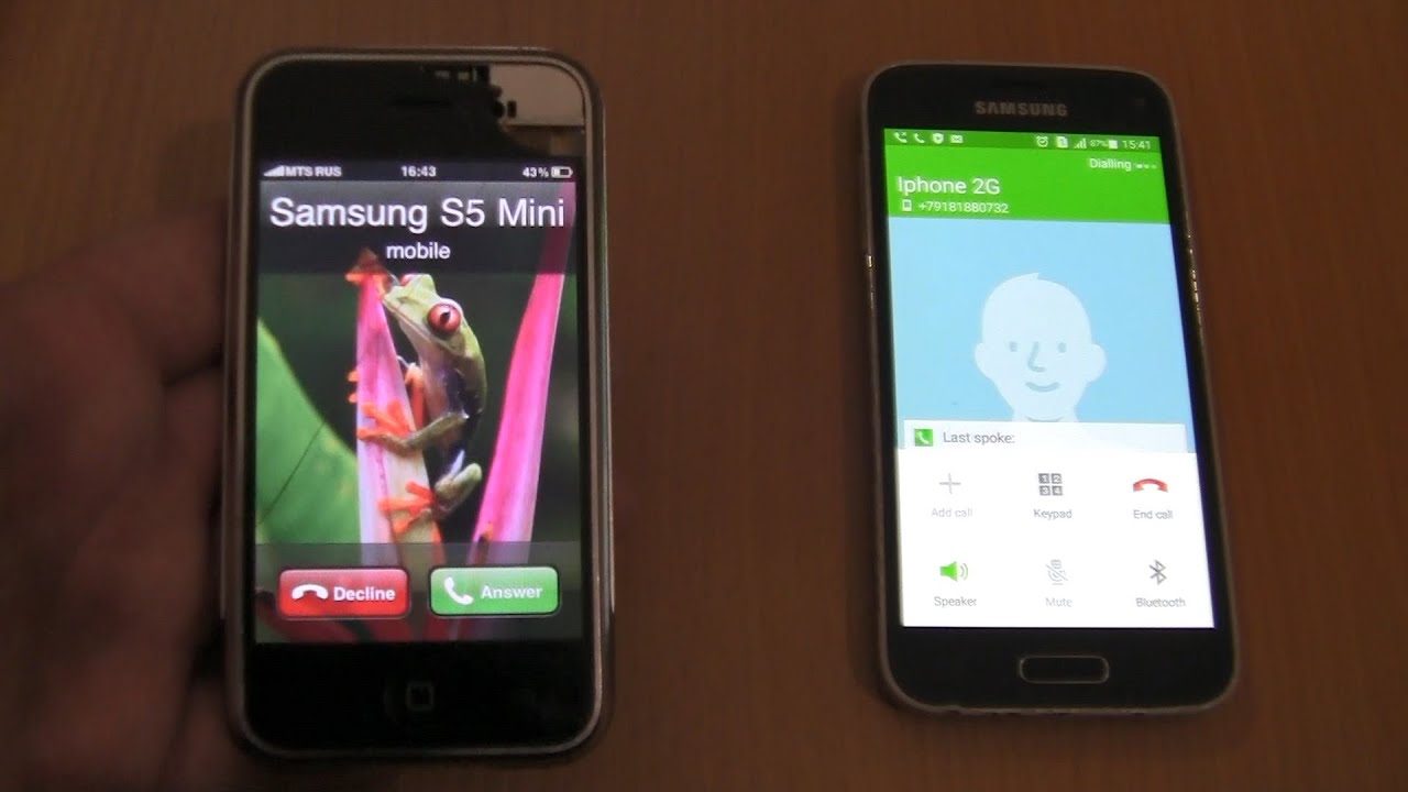 Over the Horizon Incoming call+Outgoing call at the Same Time Iphone 2G+Samsung S5 mini - YouTube