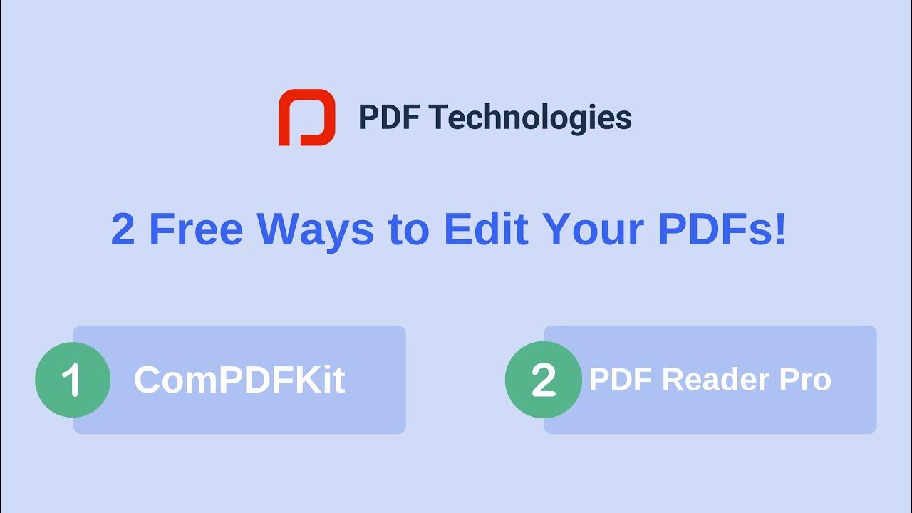 2️⃣Ways to Edit PDF FOR FREE🆓 | ComPDFKit | PDF Reader Pro | Online | Desktop - YouTube