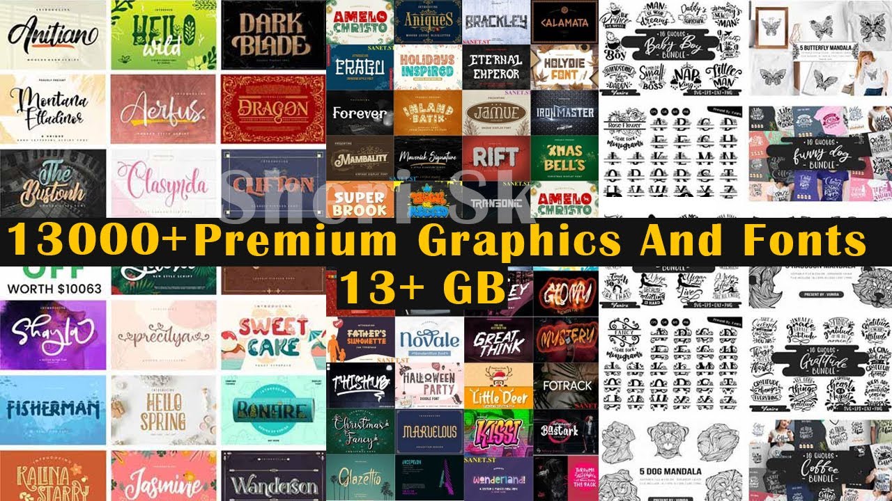 13000+ Premium Graphics And Fonts Mega Bundle Download |Sheri Sk| - YouTube