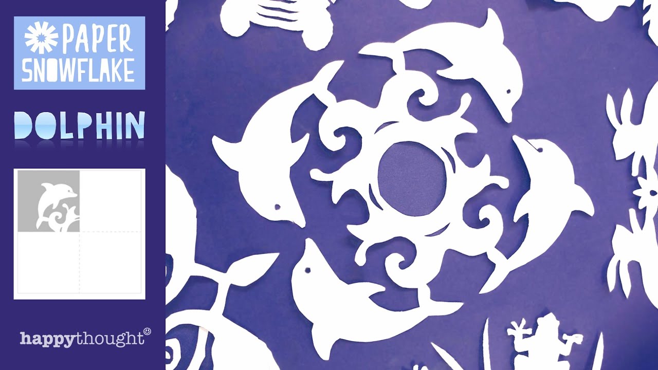 DIY paper Dolphin snowflake tutorial + template. Easy dolphin snowflake ...