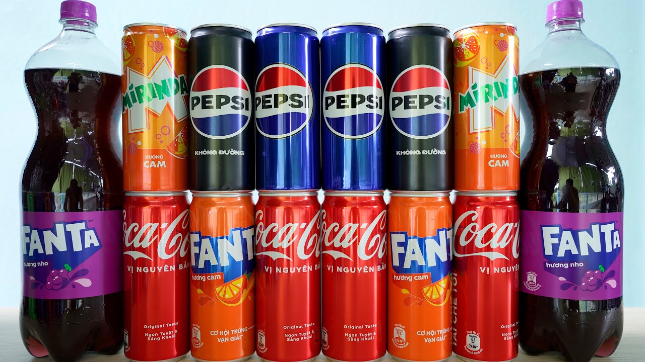 Satisfying pouring Coca Cola, Fanta, Pepsi with marble run path [Toy ...