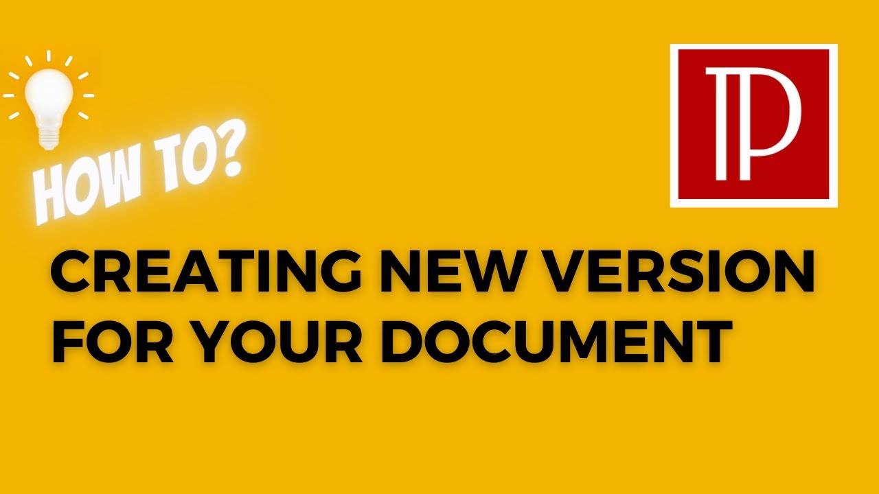Creating a new version for your document - YouTube